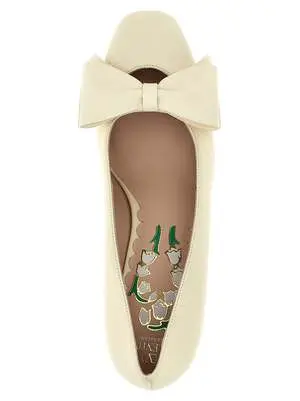 Valentino Garavani Bowow Leather Pumps - White