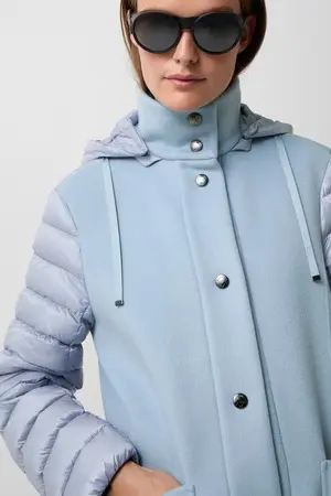 Bogner Wool And Down Coat - Light Blue