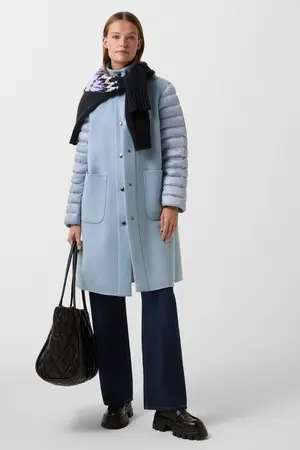 Bogner Wool And Down Coat - Light Blue