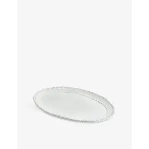SOHO HOME Hillcrest Oval Earthenware Serving Platter - White
