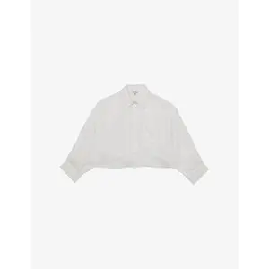 REISS Solena Cropped Linen Shirt