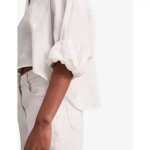 REISS Solena Cropped Linen Shirt