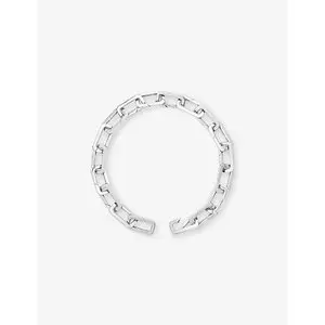 POUBEL Engraved-link Sterling Bracelet - Silver