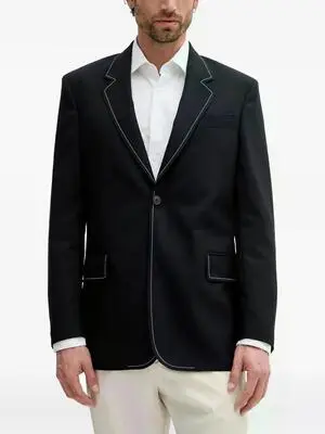 BOSS Contrast-stitch Single-breasted Blazer