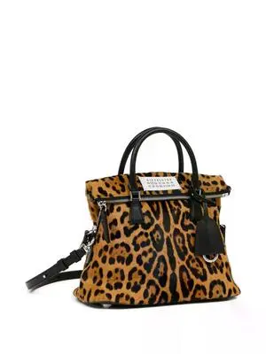 MAISON MARGIELA Mini 5ac Leopard-print Bag - Brown
