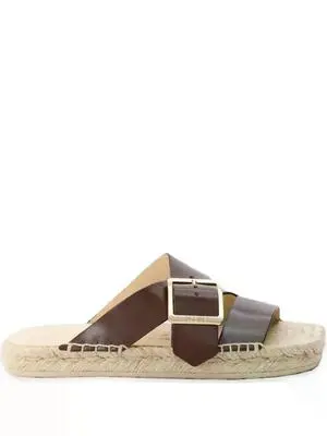 Loewe Buckle-fastening Espadrille Slides - Neutrals