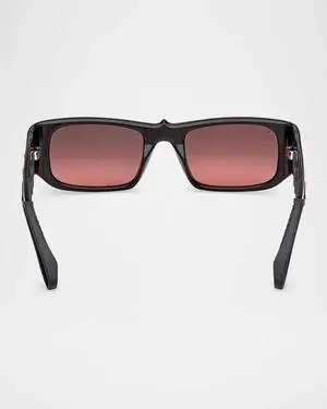 CHRISTIAN LOUBOUTIN Rectangle Sunglasses - Blackred Gradient