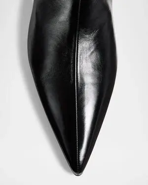 Khaite Sybil Leather Ankle Boots - Black