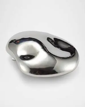 LELET NY Zoe Glossy French Barrette - Rhodium