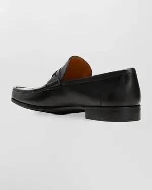 Magnanni Daren Leather Moccasin Loafers - Black