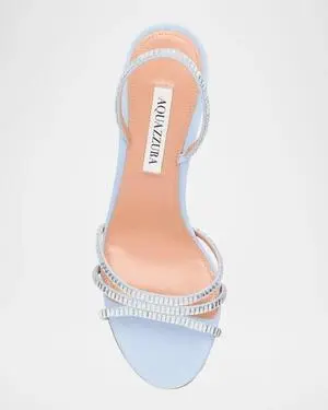 AQUAZZURA Memoire Crystal Halter Sandals - Cloudy Blue