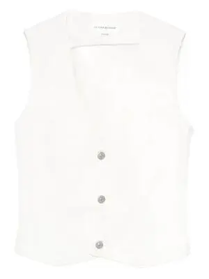 Victoria Beckham Button-fastening Sleeveless Vest - White