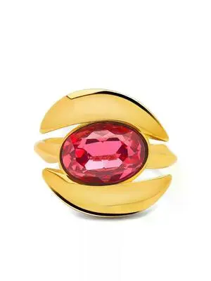 Oscar De La Renta Crystal Cocktail Ring - Gold