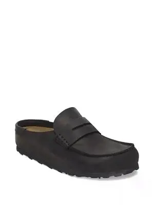 BIRKENSTOCK Penny-strap Leather Slides - Black