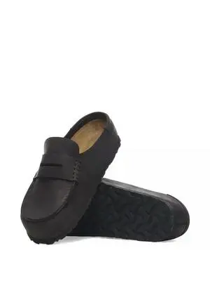 BIRKENSTOCK Penny-strap Leather Slides - Black