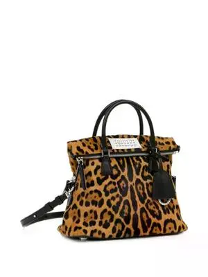 MAISON MARGIELA 5ac Mini Leopard-print Bag - Brown