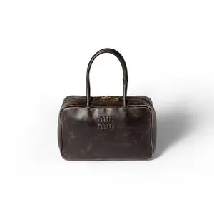 Miu Miu Beau Nappa Leather Handbag - Coffee