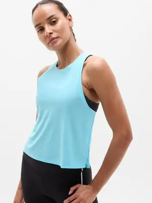 Athleta Grid Knit Tank - Aqua