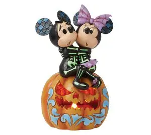 JIM SHORE Disney Traditions Mickey & Minnie Sca Red Skeletons - One-color
