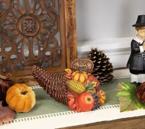 NORTHLIGHT 8.5 Fall Harvest Give Thanks Cornucopia Decor