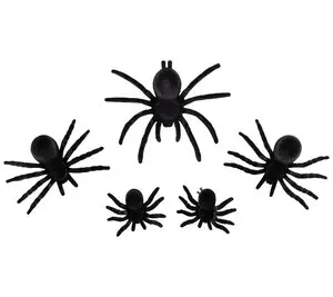 NORTHLIGHT Spiders Halloween Clip-on Decor 9.5' Set Of 5 - One-color