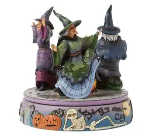 JIM SHORE Heartwood Creek Witches Rotating Caul Dron Figurine - One-color