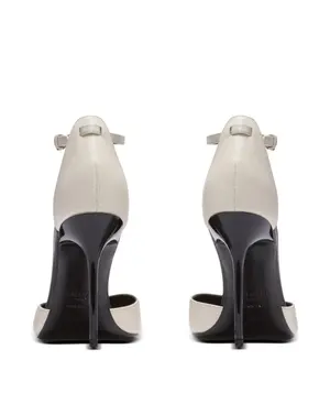 Balmain Leather Stiletto Pumps With Chain Detail - Beige