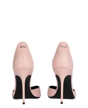 Balmain Leather Stiletto Pumps With Chain Detail - Pink