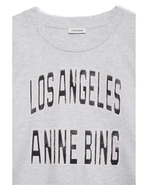 ANINE BING Johnny Cropped Tee - Grey