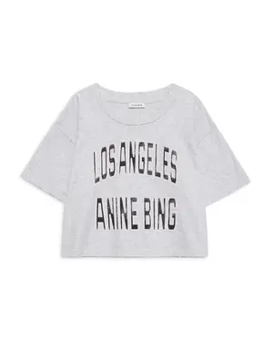 ANINE BING Johnny Cropped Tee - Grey