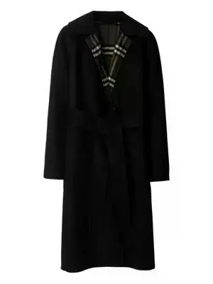 Burberry Belted Reversible Wool Coat - Black
