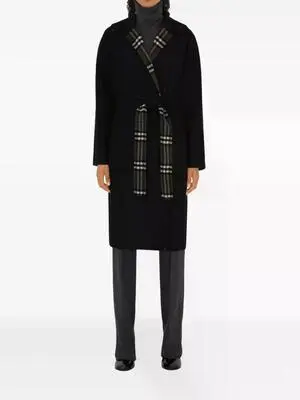 Burberry Belted Reversible Wool Coat - Black