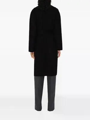 Burberry Belted Reversible Wool Coat - Black