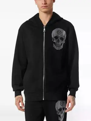 Philipp Plein Rhinestoned-skull Zip Hoodie