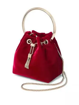 JIMMY CHOO Bon Bon Bucket Bag - Red