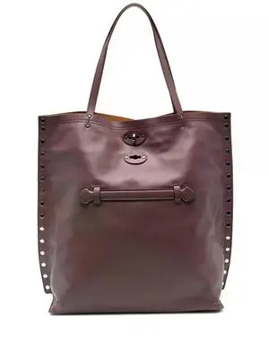 ZANELLATO Stud-embellished Leather Tote Bag