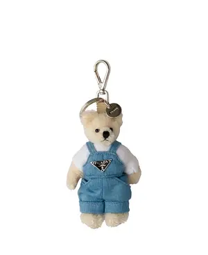 Prada Teddy Bear Bag Charm With Metal Ring Bear