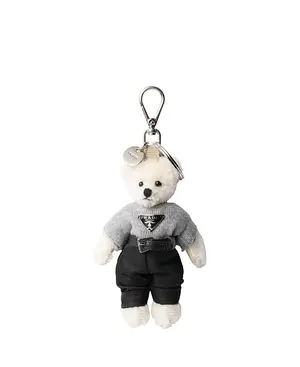 Prada Teddy Bag Charm With Metal Ring - Bear