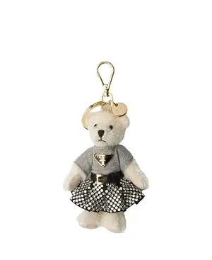 Prada Teddy Bag Charm With Metal Ring - Ivory