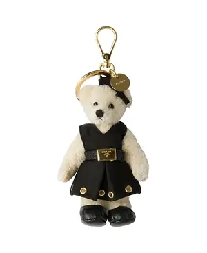 PRADA Teddy Bear Bag Charm With Metal Ring