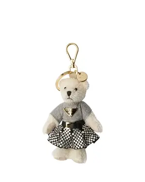 Prada Teddy Bag Charm With Metal Ring - White