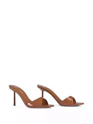LE SILLA 80mm Bella Patent Leather Sandals - Brown