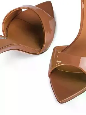LE SILLA 80mm Bella Patent Leather Sandals - Brown