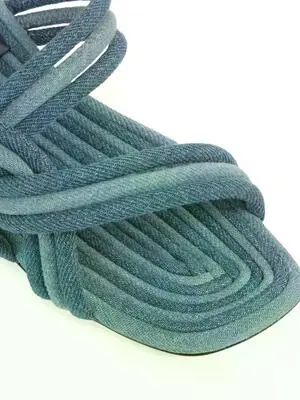 SERGIO ROSSI Braided Denim Sandals