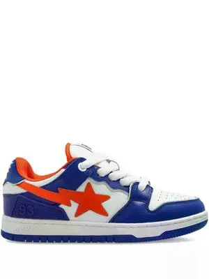 A BATHING APE Sta #3 Star-patch Leather Sneakers