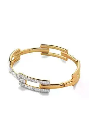 Monica Vinader Signature Link Diamond Bangle Bracelet - Gold