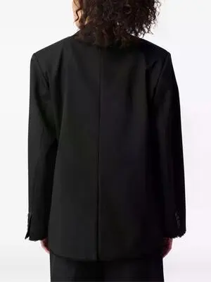 Axel Arigato Frayed Double-breasted Blazer - Black