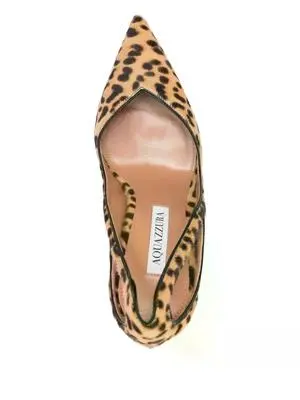 AQUAZZURA 105mm Leopard Print Cut-out Pumps - Neutrals