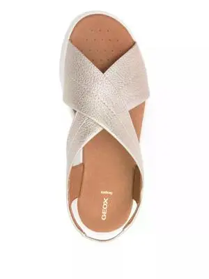 Geox 40mm Dandra Crossover Slingback Sandals - Gold