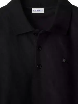 Burberry Knight-embellished Cotton Polo Shirt - Black